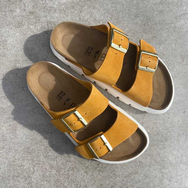 In Stock, Bantry Apricot Platform Arizona Chunky Suede Post in Ireland ...